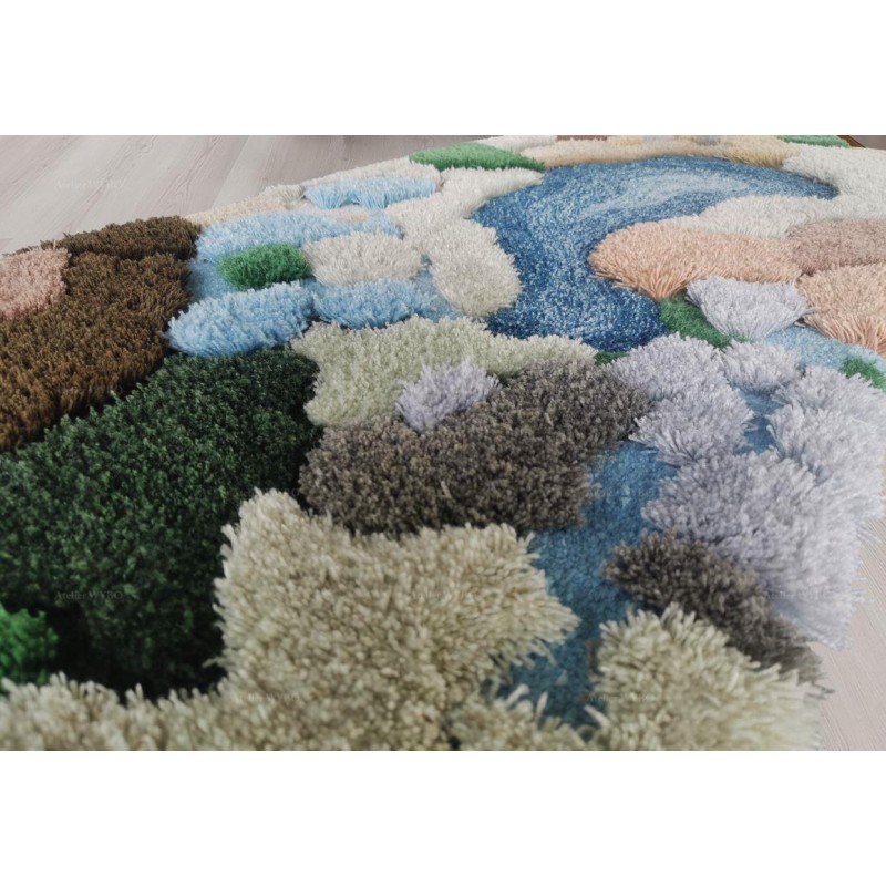Tapis 3D en Relief Paysage Nature Coloré Coup de Cœur Déco Salon Chambre