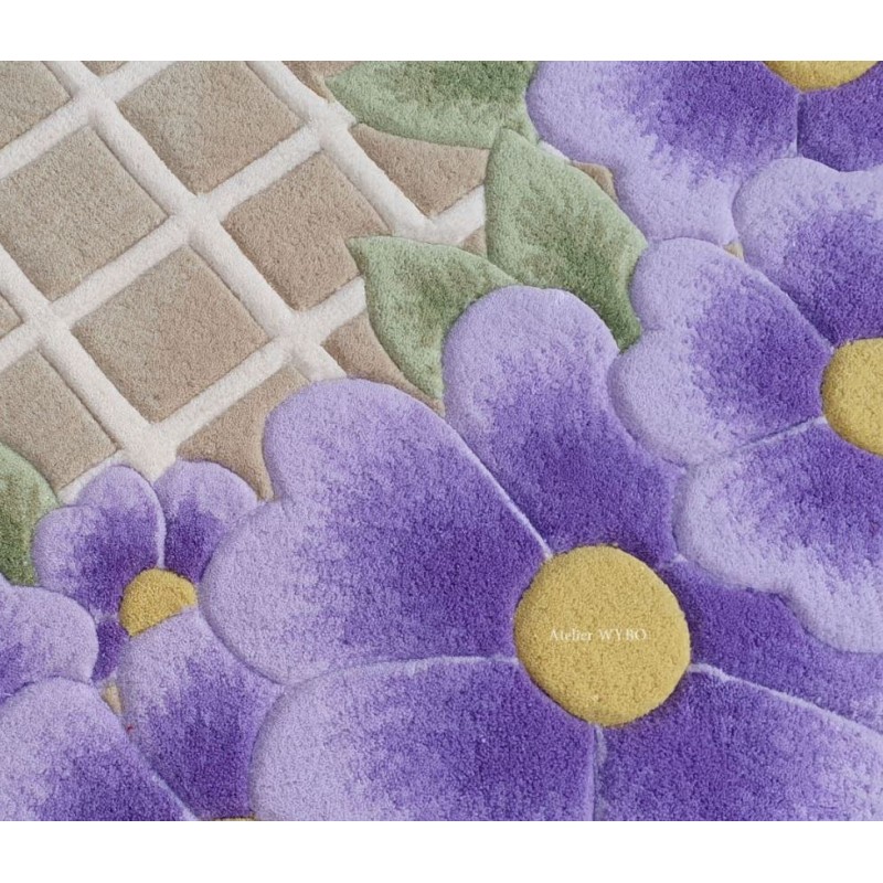 Tapis Design Chic Stylé Fait A La Main Fleur Du Jardin Dans La Campagne